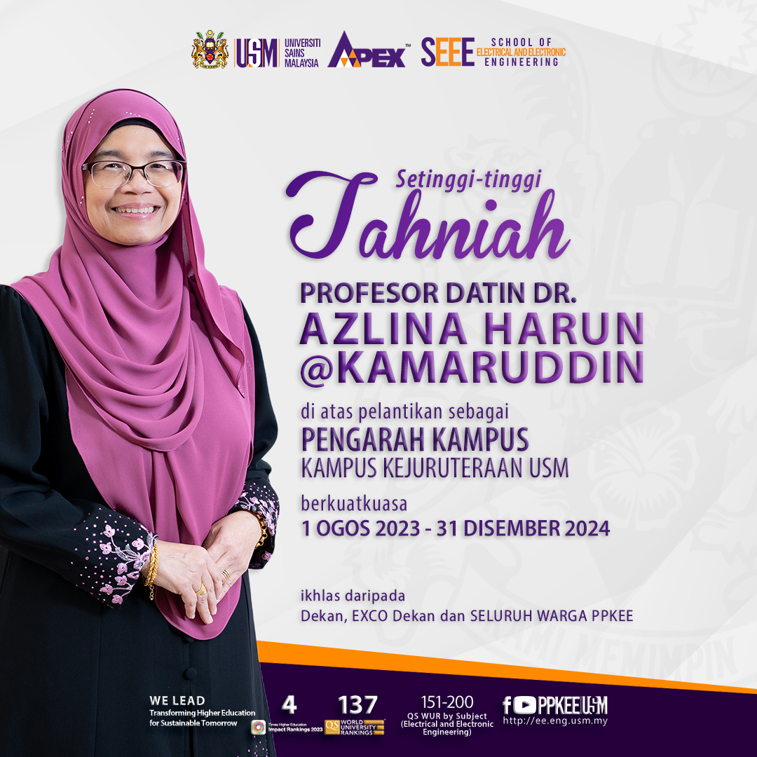 TAHNIAH PROFESOR DATIN Dr. AZLINA HARUN@KAMARUDDIN DI ATAS PELANTIKAN SEBAGAI PENGARAH KAMPUS ...